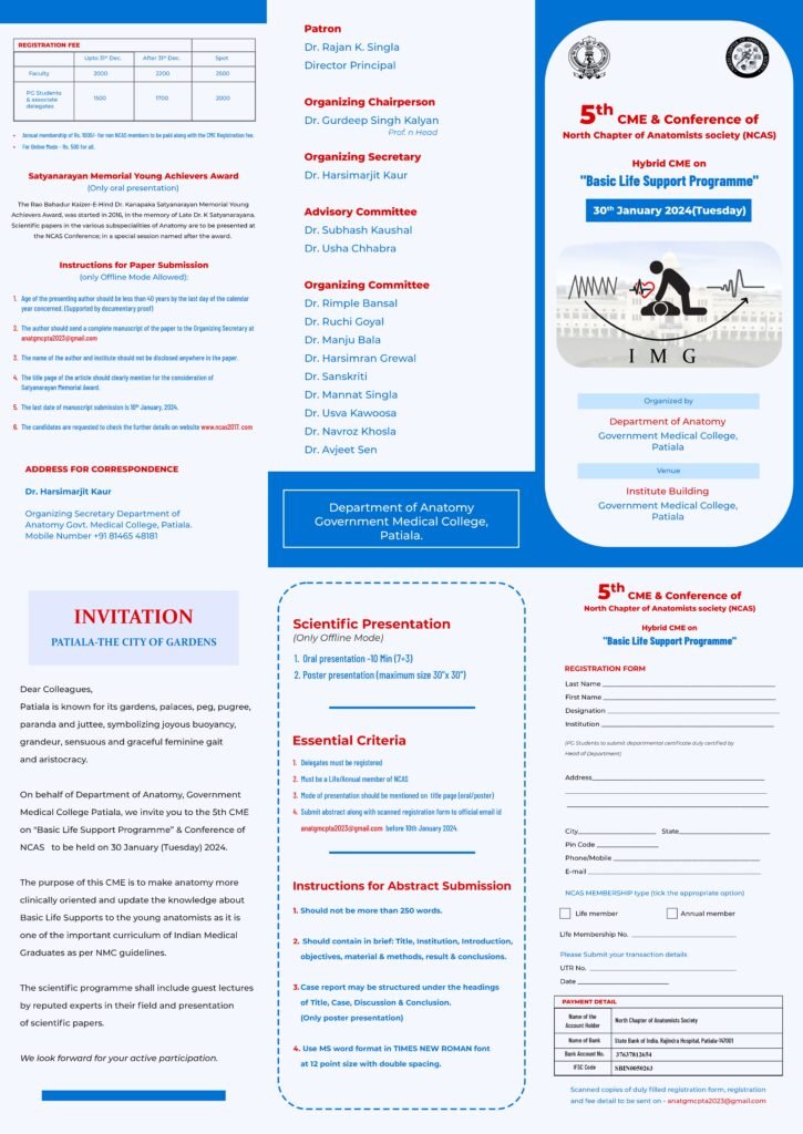 Forthcoming Events – North State Chapter of The Anatomical Society of INDIA